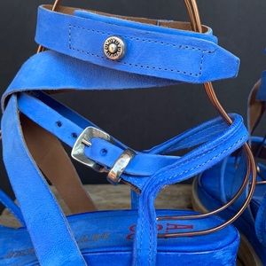 A.S.98 | Shoes | As98 As98 Labo Cobalt Blue Strappy Platform Wedge Open ...